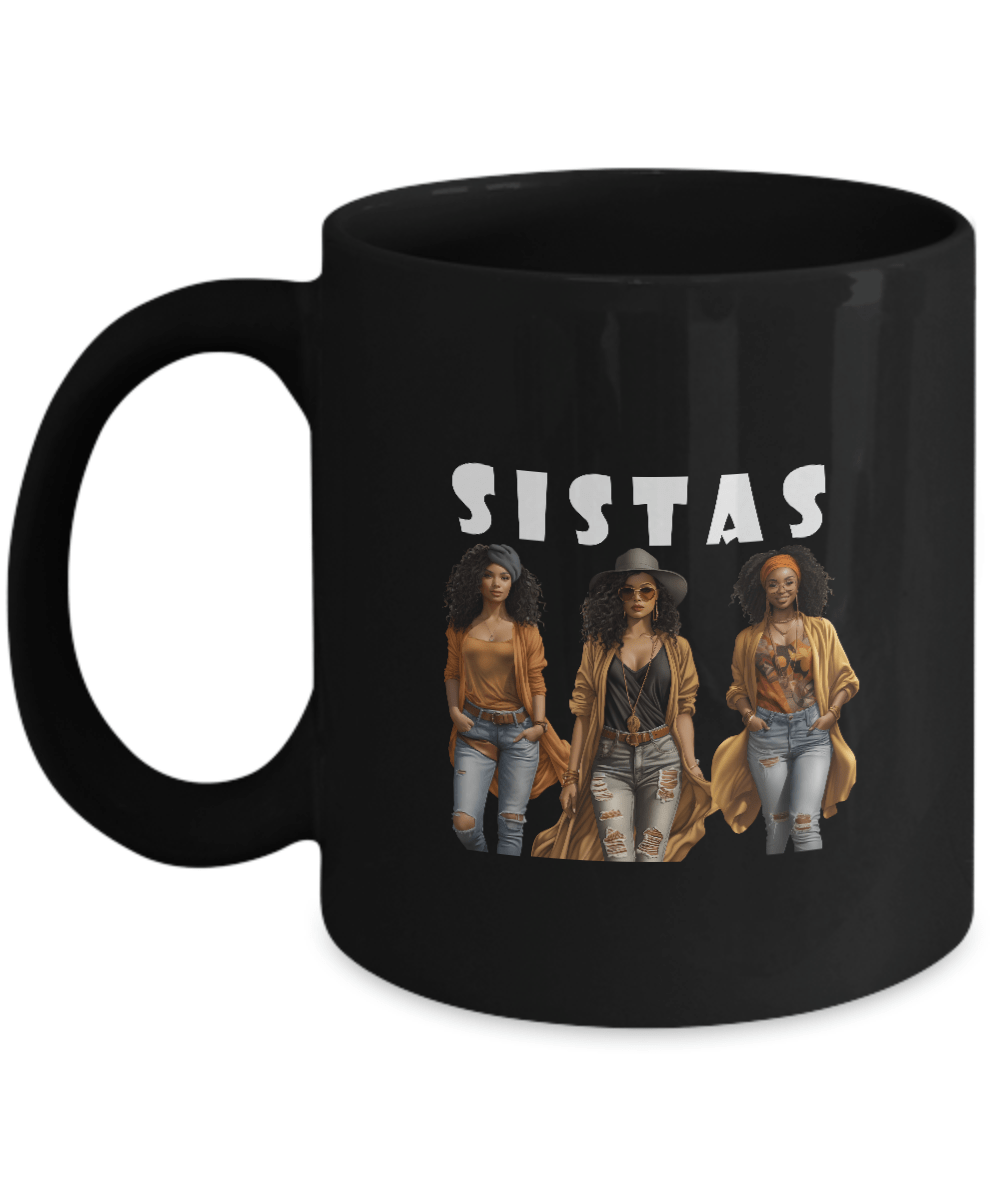 Proud Black Sistas Mug Queen Melanin Afro African American Women Desk ...